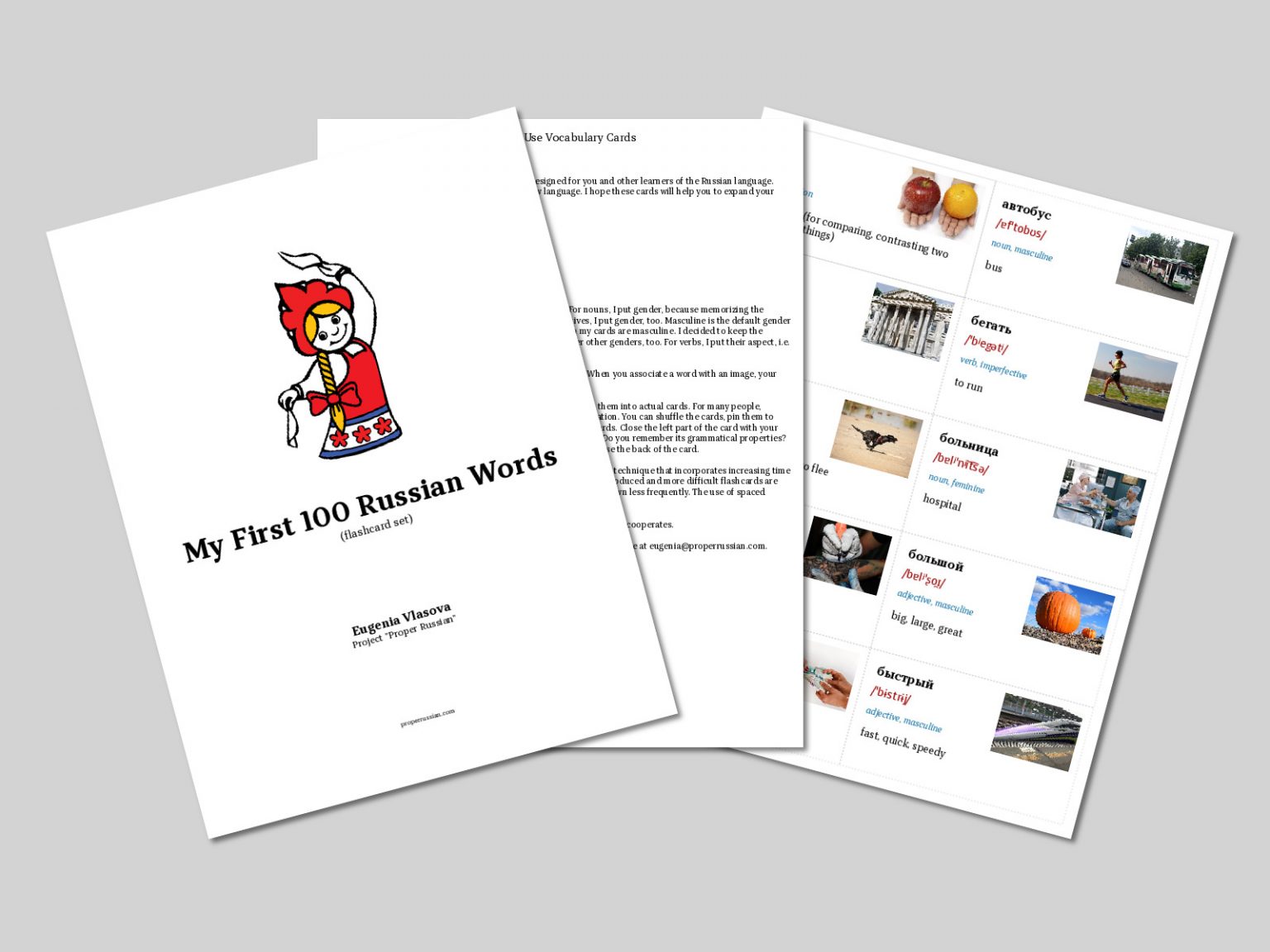My First 100 Russian Words Flashcards Bundle