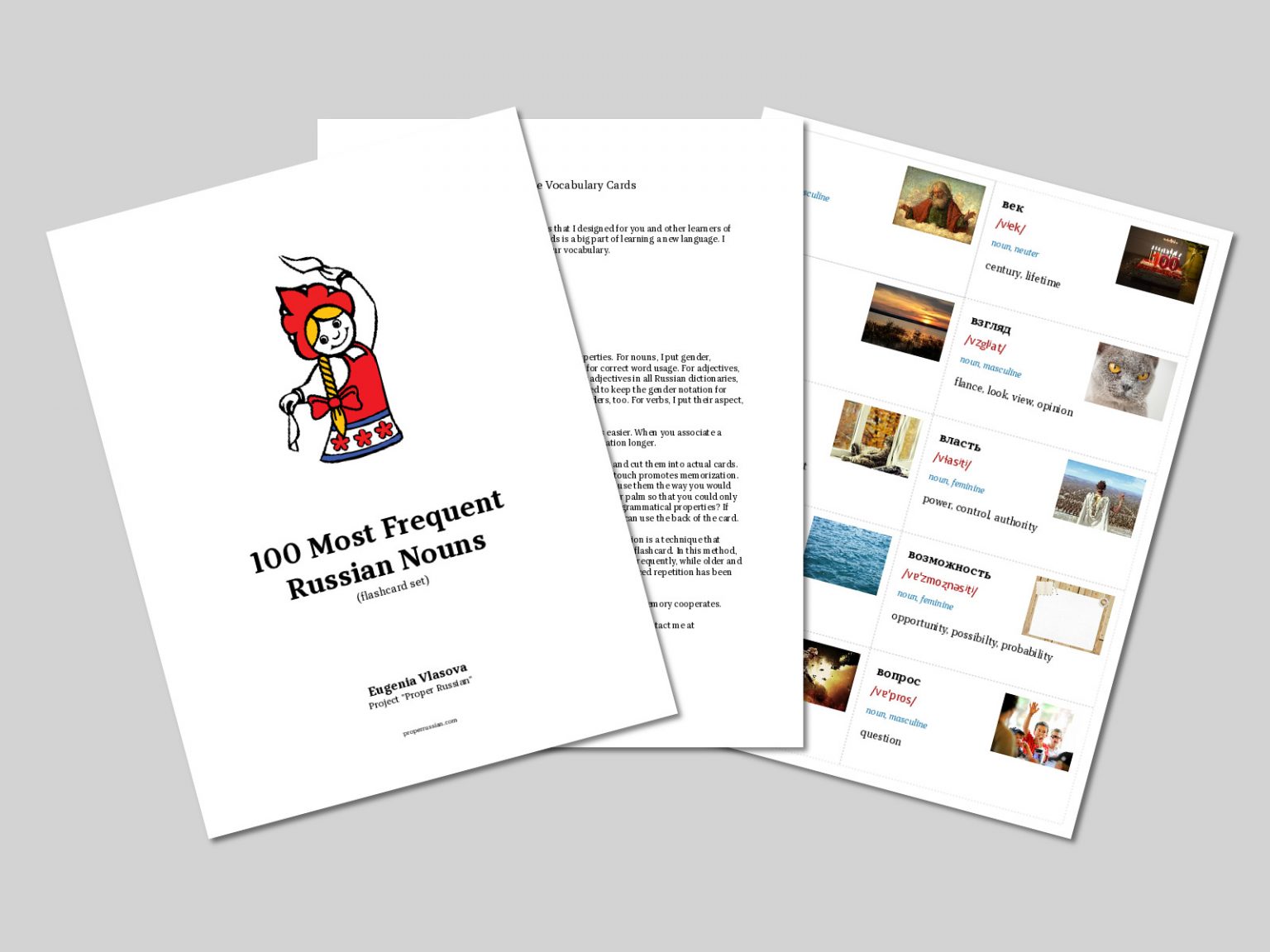 100 Most Frequent Russian Nouns Flashcards Bundle – HAXYR3